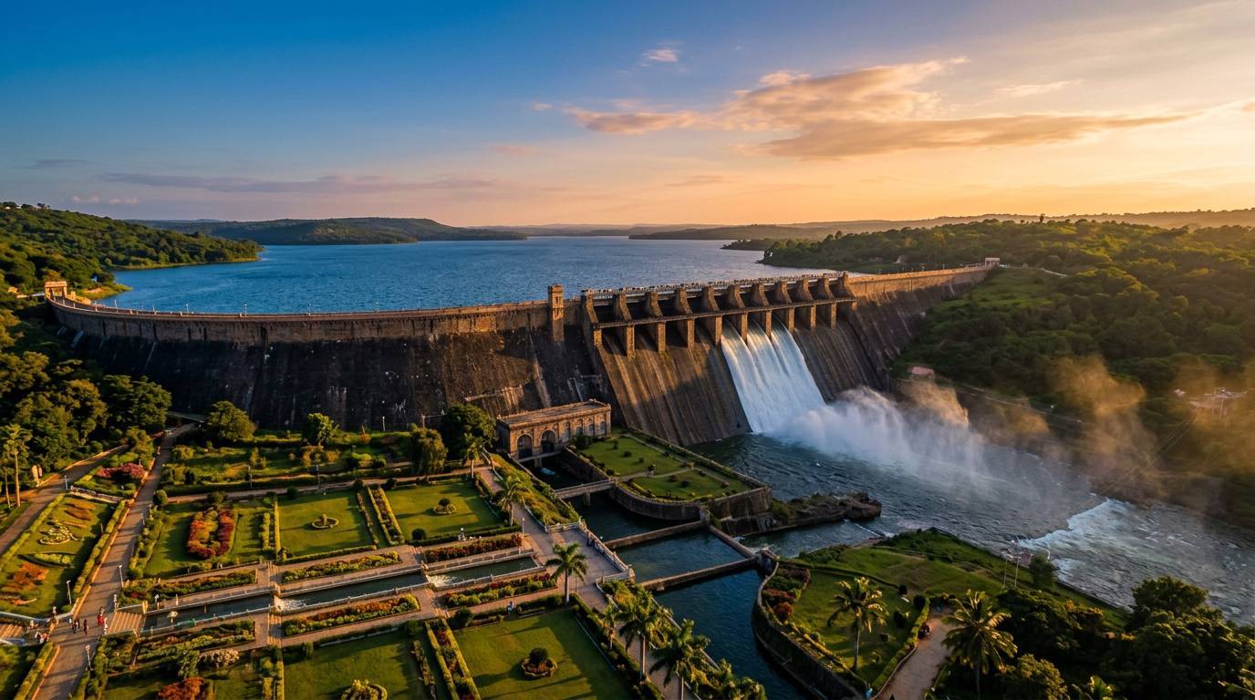 Krishnarajasagara (KRS) Dam: Location, River, Height & Significance ...
