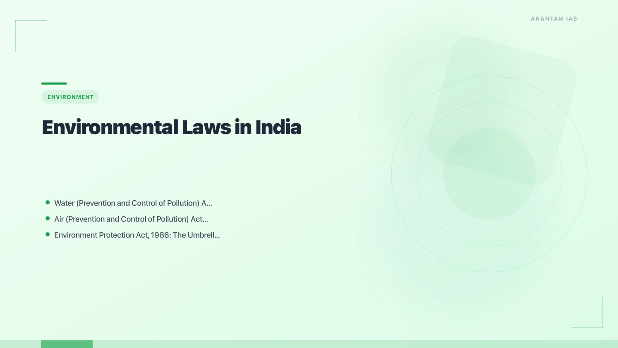Environmental Laws in India: EPA, Air Act, Water Act, FCA for UPSC ...
