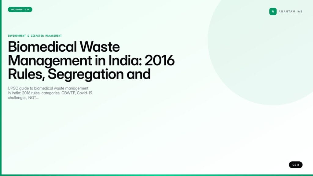 Biomedical Waste Management in India: 2016 Rules, Segregation and UPSC ...