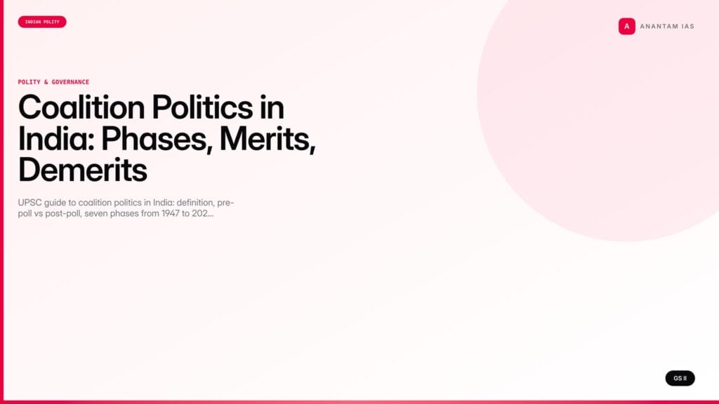 Coalition Politics in India: Phases, Merits, Demerits (UPSC Polity ...