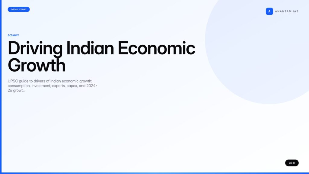 Driving Indian Economic Growth (UPSC Economy) - Anantam IAS