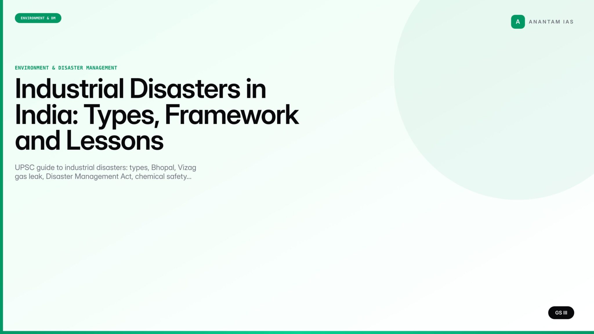 NDMA, SDMA & DDMA: India's Disaster Management Framework - Anantam IAS