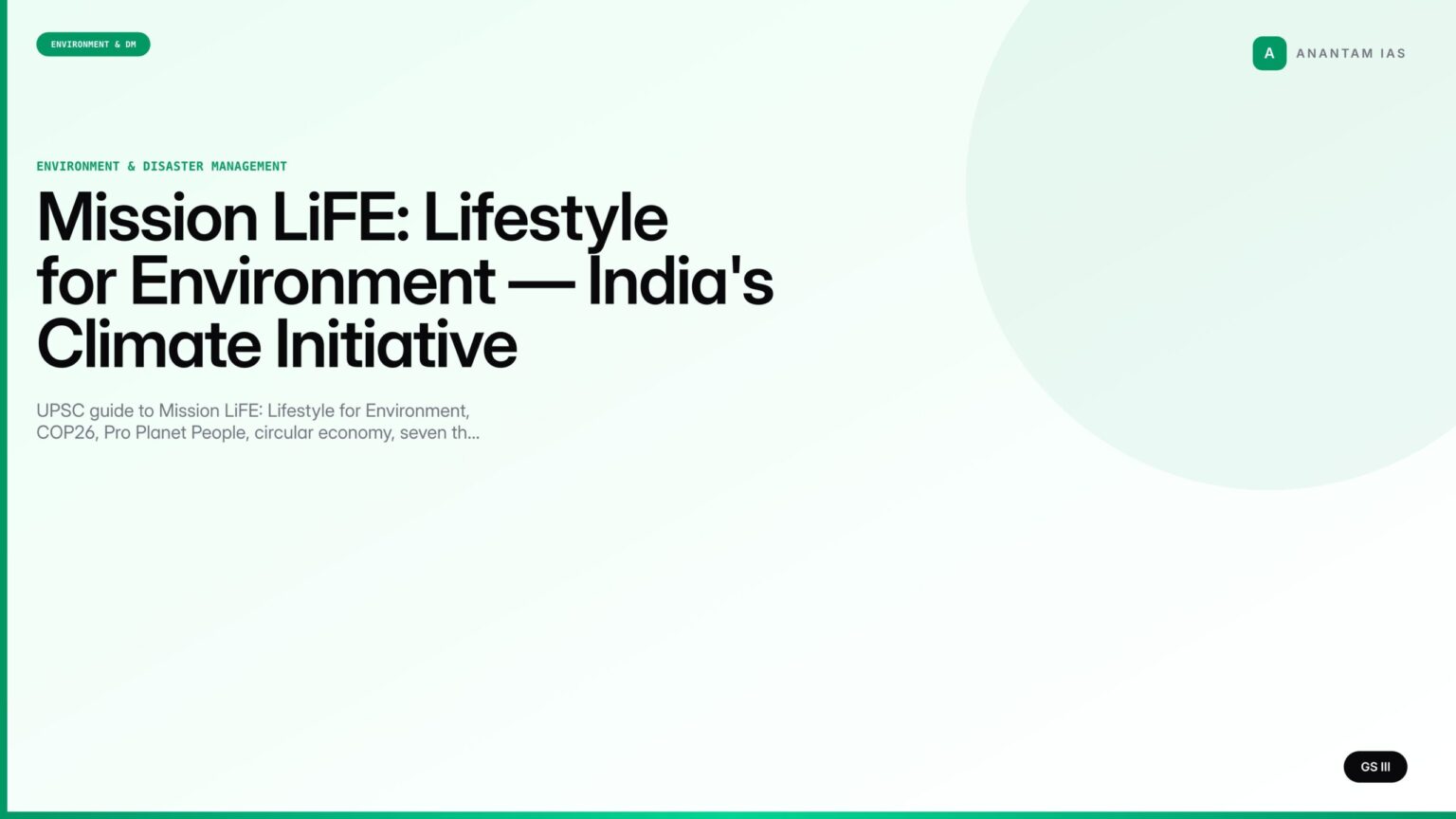 Mission LiFE: Lifestyle for Environment — India's Climate Initiative ...