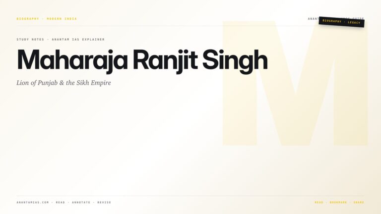 Maharaja Ranjit Singh: Lion of Punjab & the Sikh Empire - Anantam IAS