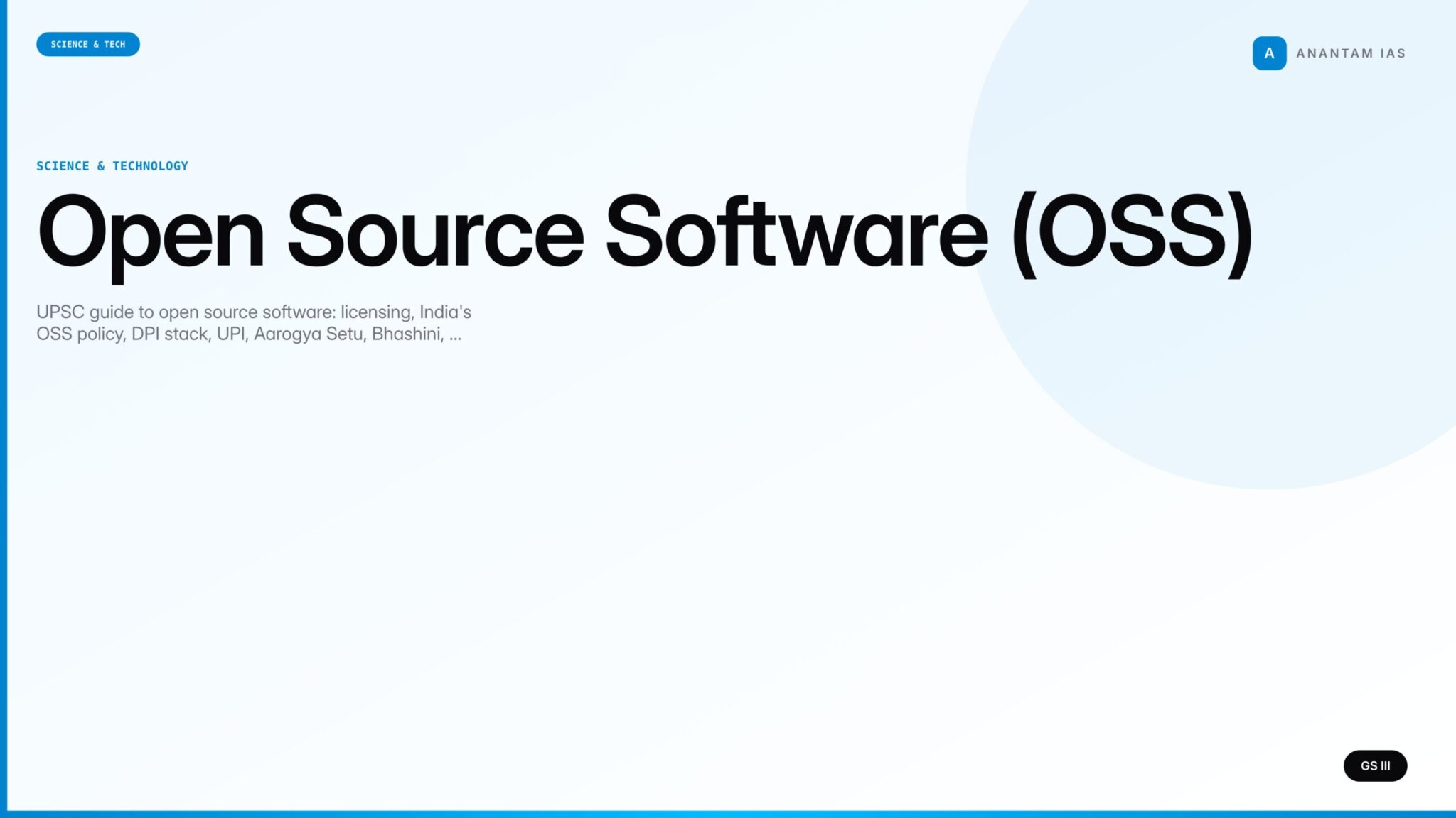 Open Source Software (OSS) (UPSC Science & Tech) - Anantam IAS