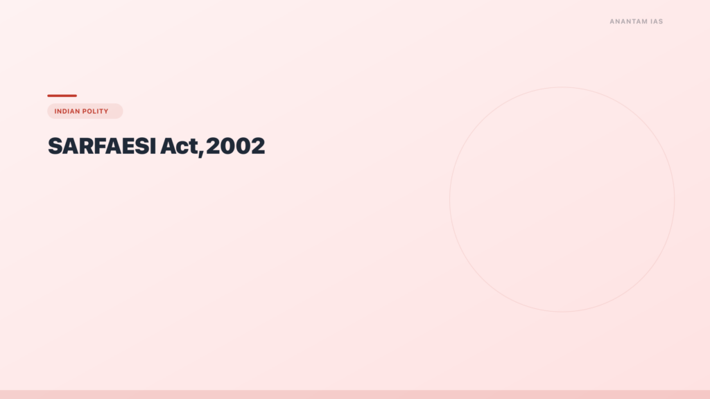 SARFAESI Act, 2002: Provisions, Process & UPSC Guide - Anantam IAS