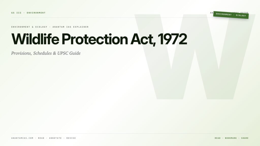Wildlife Protection Act, 1972: Provisions, Schedules & UPSC Guide ...
